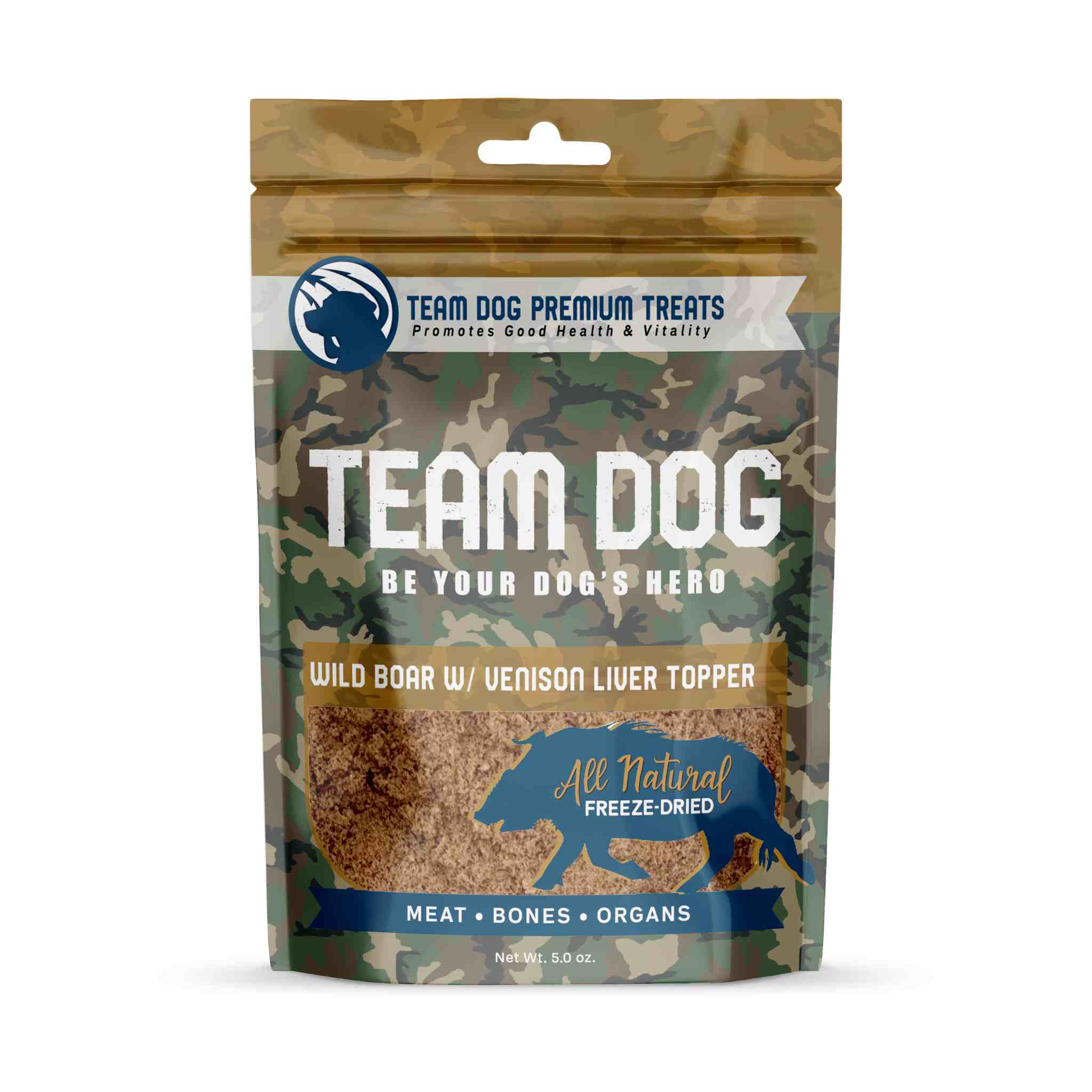 Wild Boar with Venison Liver Topper Freeze-Dried Raw, 5 oz – Team Dog